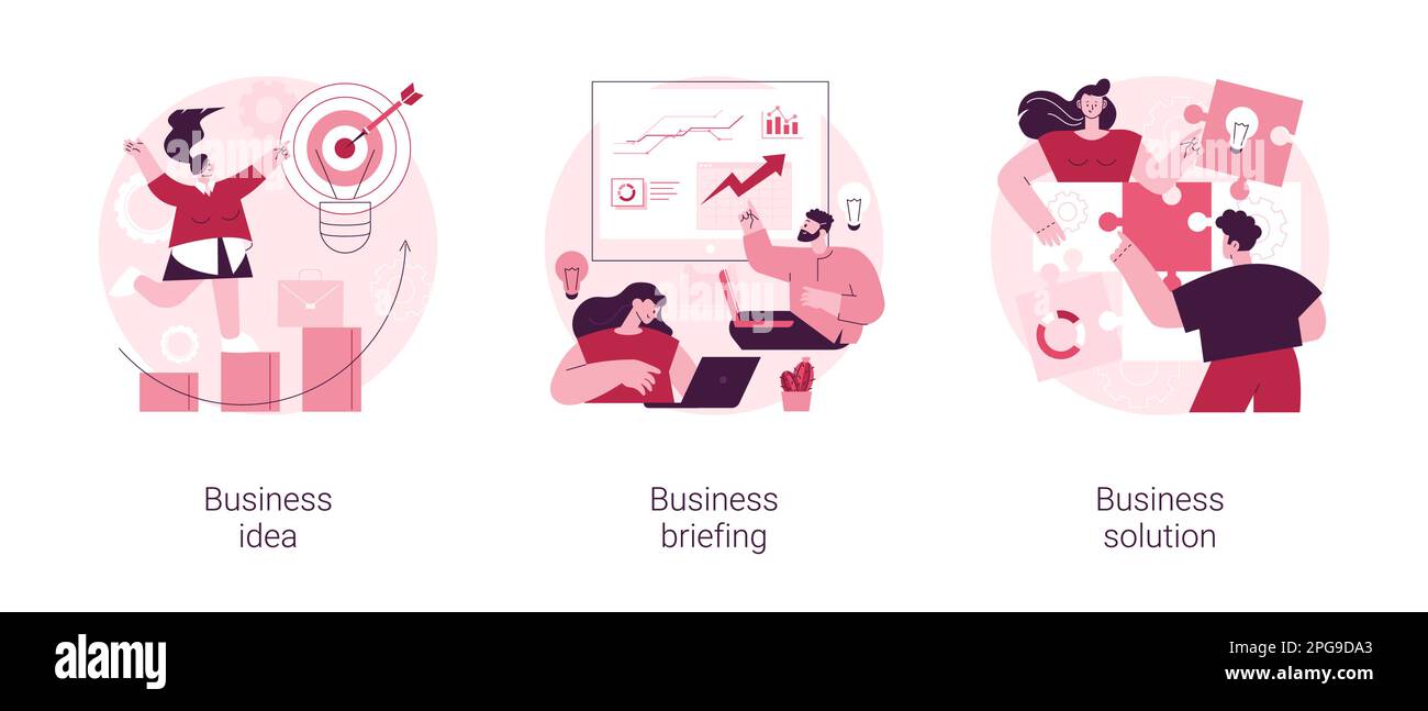 Business plan development abstract concept vector illustration set ...