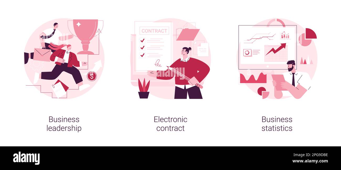 Company management abstract concept vector illustration set. Business ...