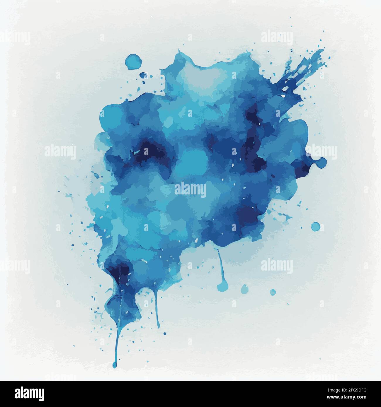 Watercolor blue ink colorful liquid drops or splash design, artistic ...