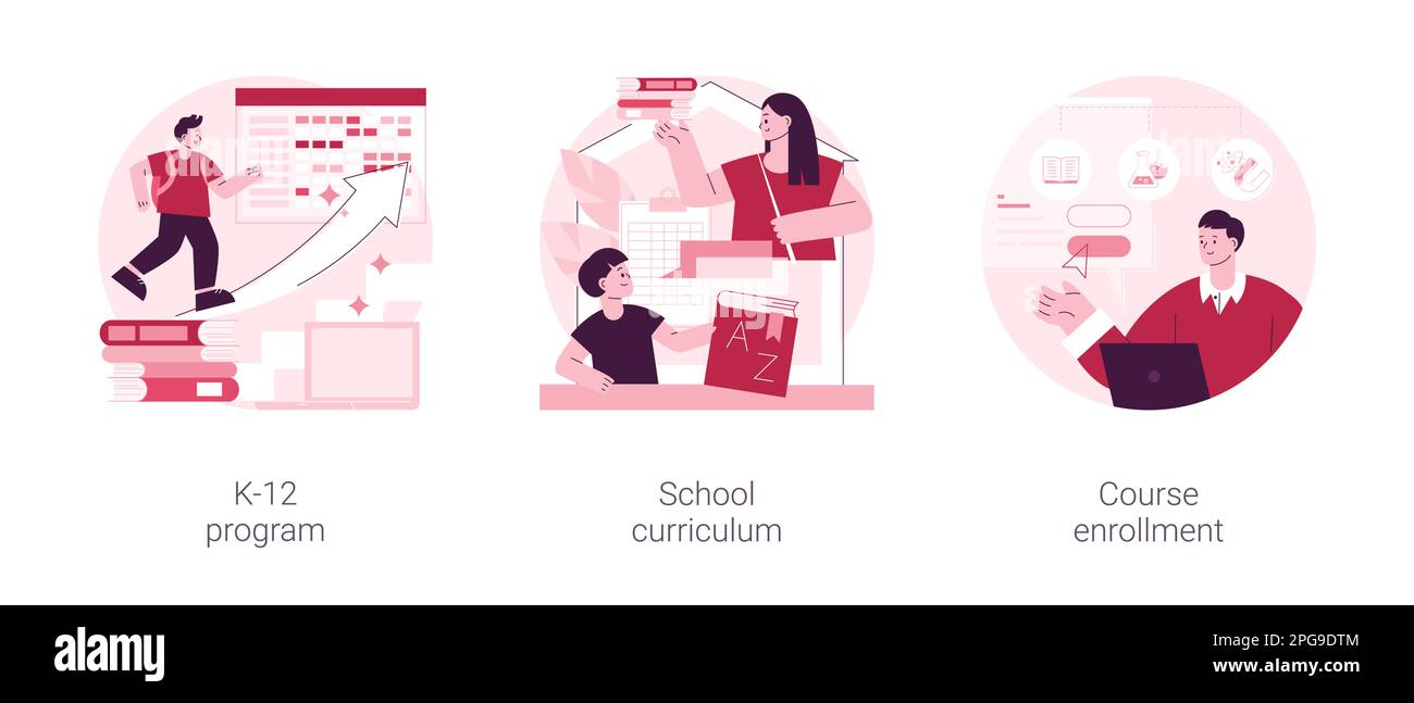 Public School Abstract Concept Vector Illustration Set K 12 Program
