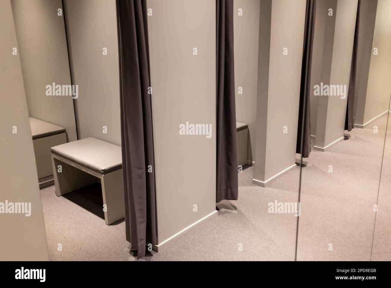 Empty Illuminated Infinity Fitting Room in Switzerland Stock Photo - Alamy