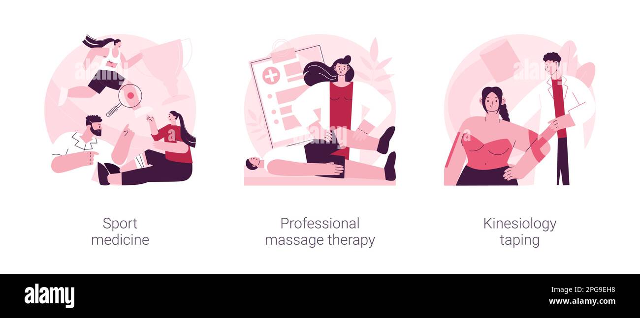 Sport healthcare abstract concept vector illustration set. Sport ...