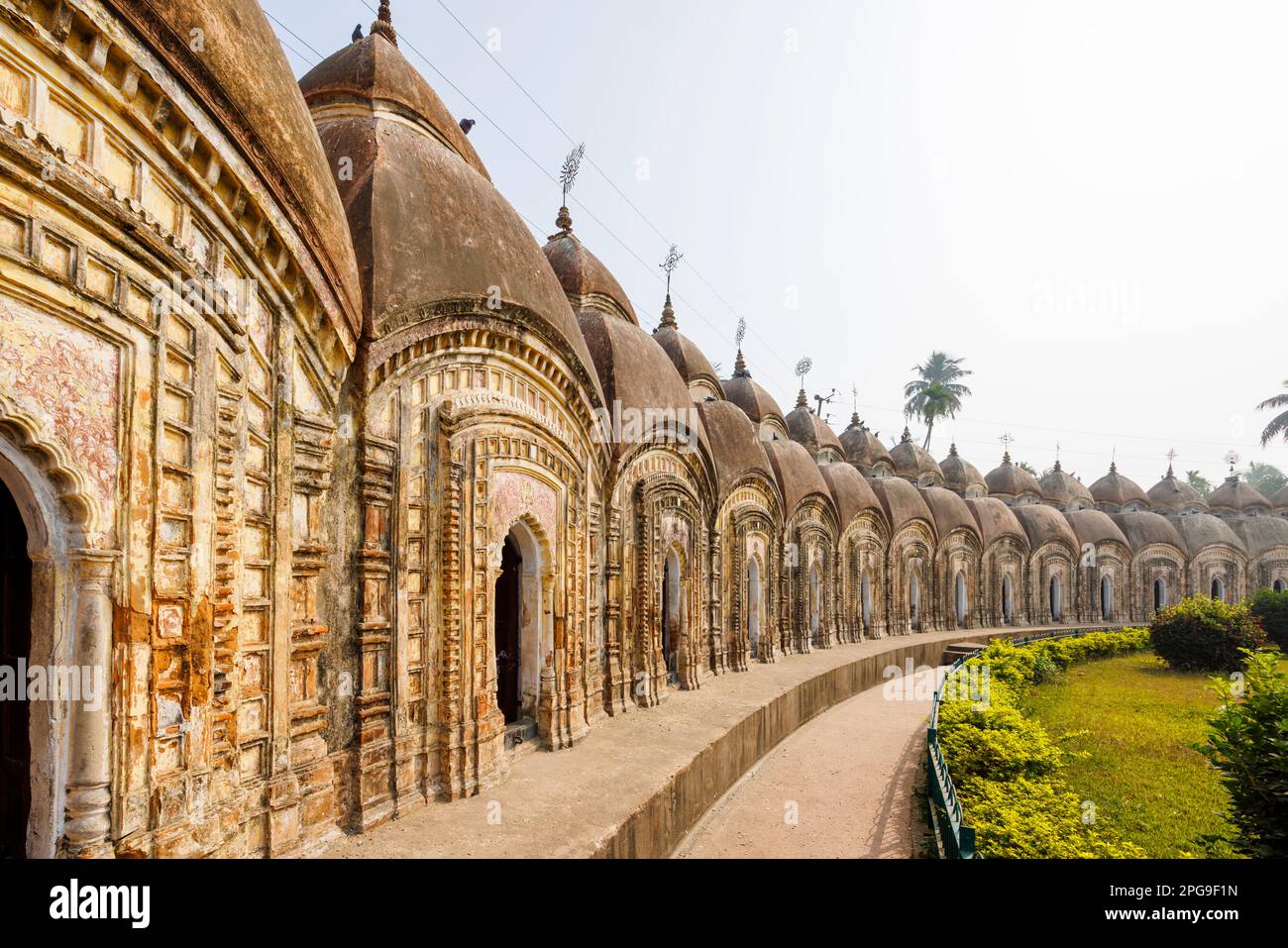 The iconic Hindu circular Nava Kailash or 108 Shiv Mandirs in Kalna or ...