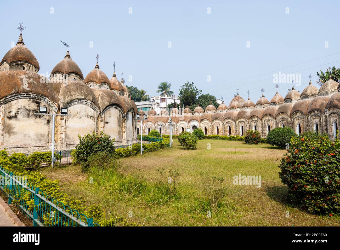 The iconic Hindu circular Nava Kailash or 108 Shiv Mandirs in Kalna or ...