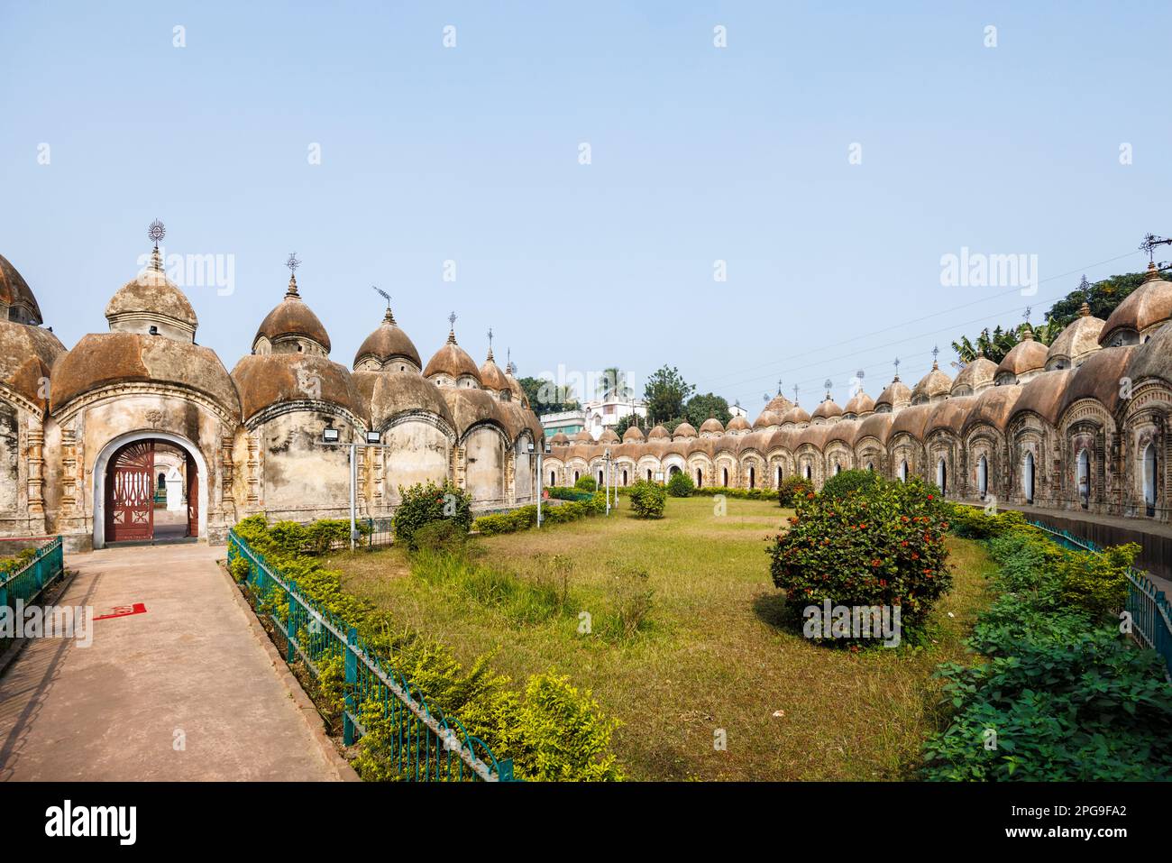The iconic Hindu circular Nava Kailash or 108 Shiv Mandirs in Kalna or ...