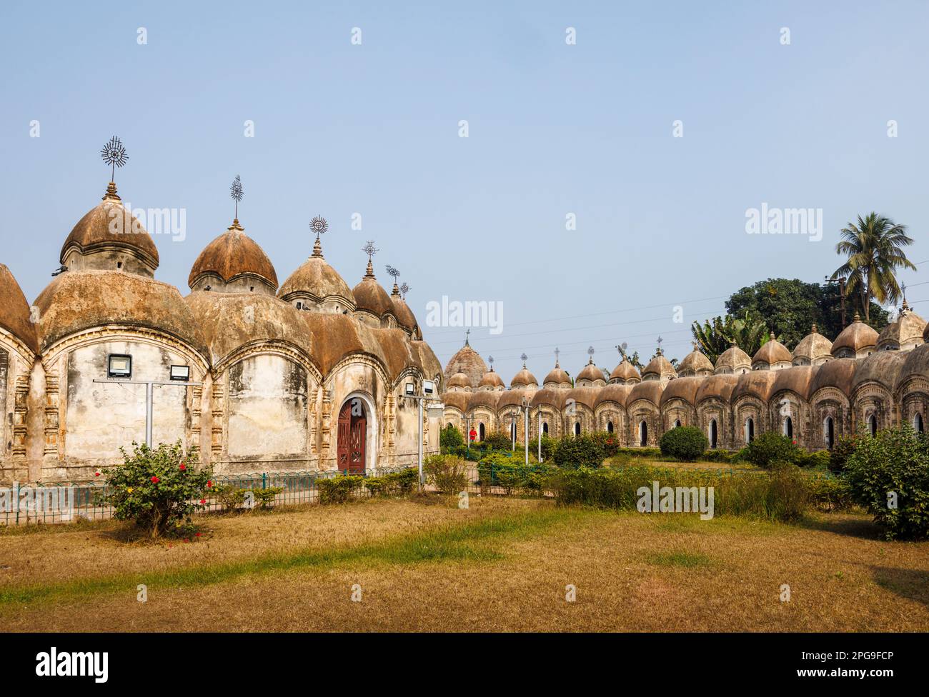 The iconic Hindu circular Nava Kailash or 108 Shiv Mandirs in Kalna or ...