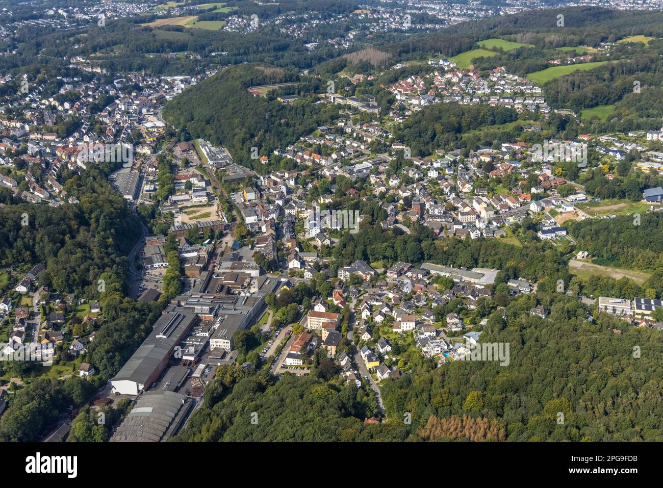 Aerial view, Bharat Forge CDP GmbH factory site and town view in ...
