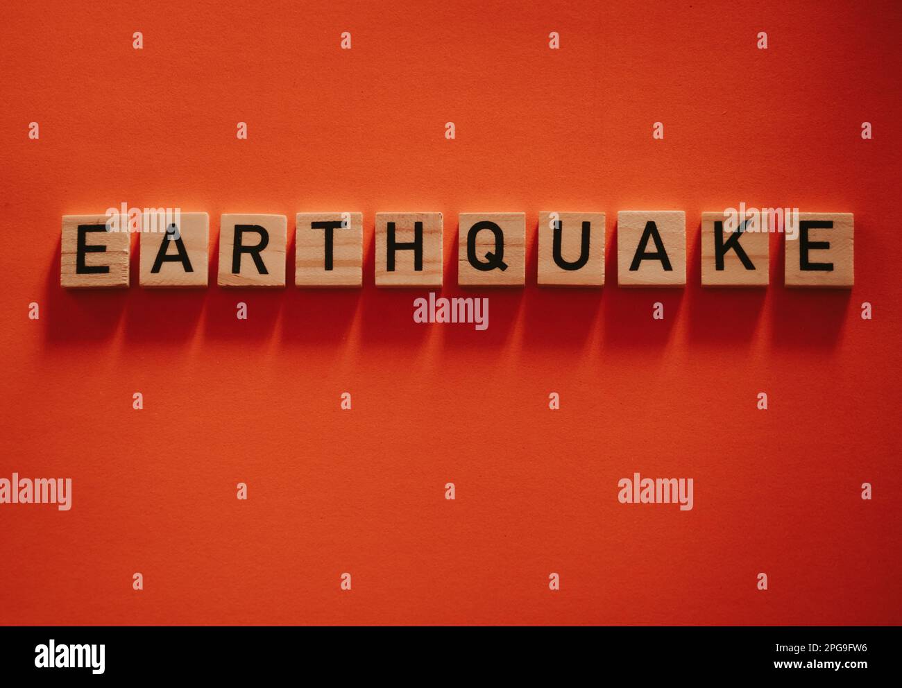 Inscription earthquake from vibration moves on background. Concept of ...