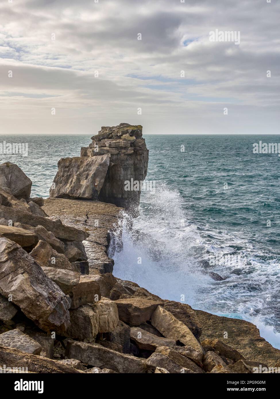 Pulpit Rock created by quarrying on Portland Bill on the Isle of ...