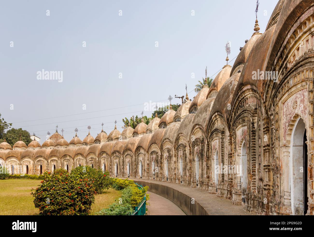 The iconic Hindu circular Nava Kailash or 108 Shiv Mandirs in Kalna or ...