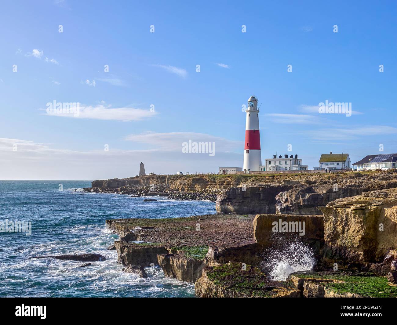 Portland Bill and its lighthouse on the Isle of Portland Dorset Stock ...