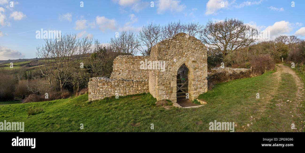 St Gabriel's Church or chapel ruin Stanton St Gabriel Morcombelake ...