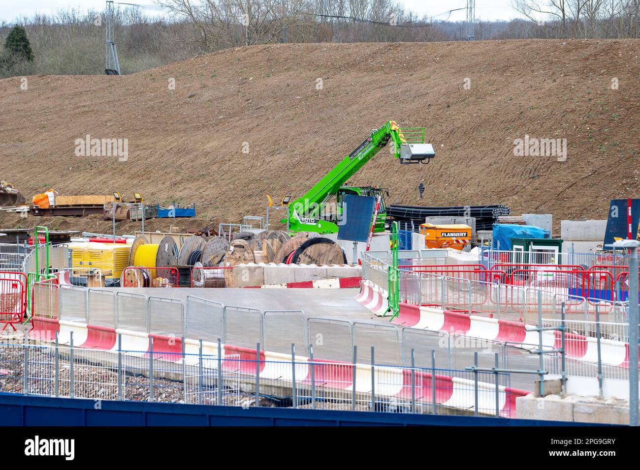 West Ruislip, UK. 21st March, 2023. An HS2 haul road at the HS2 West ...