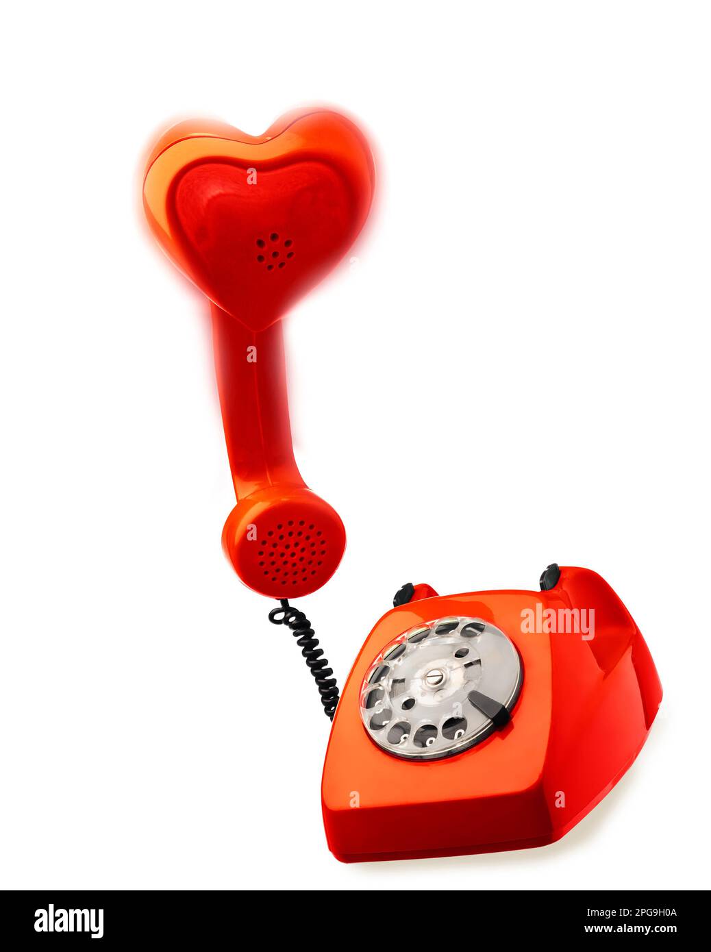 old red telephone in the shape of heart Stock Photo - Alamy