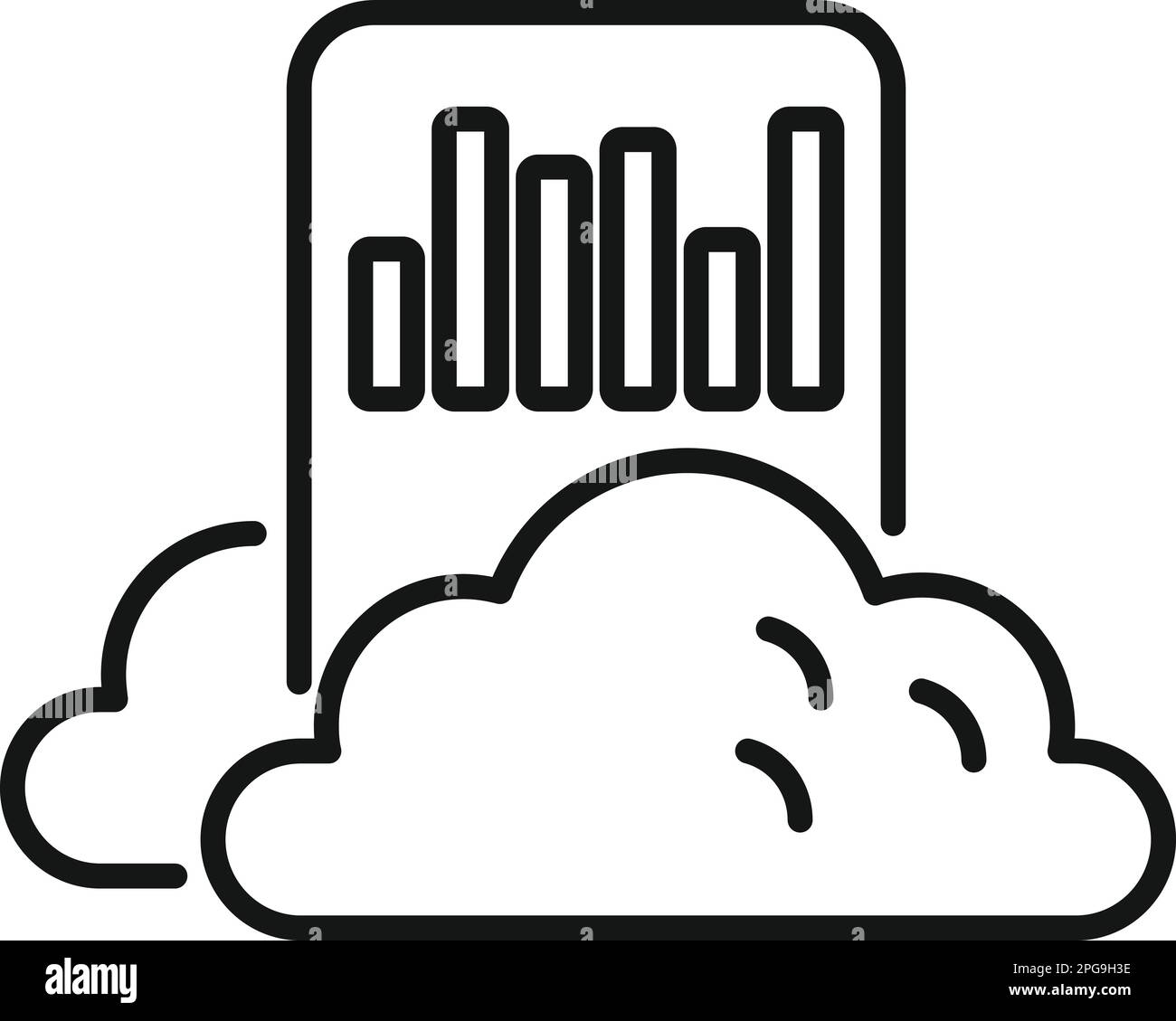 Cloud business report icon outline vector. Document data. Chart finance ...