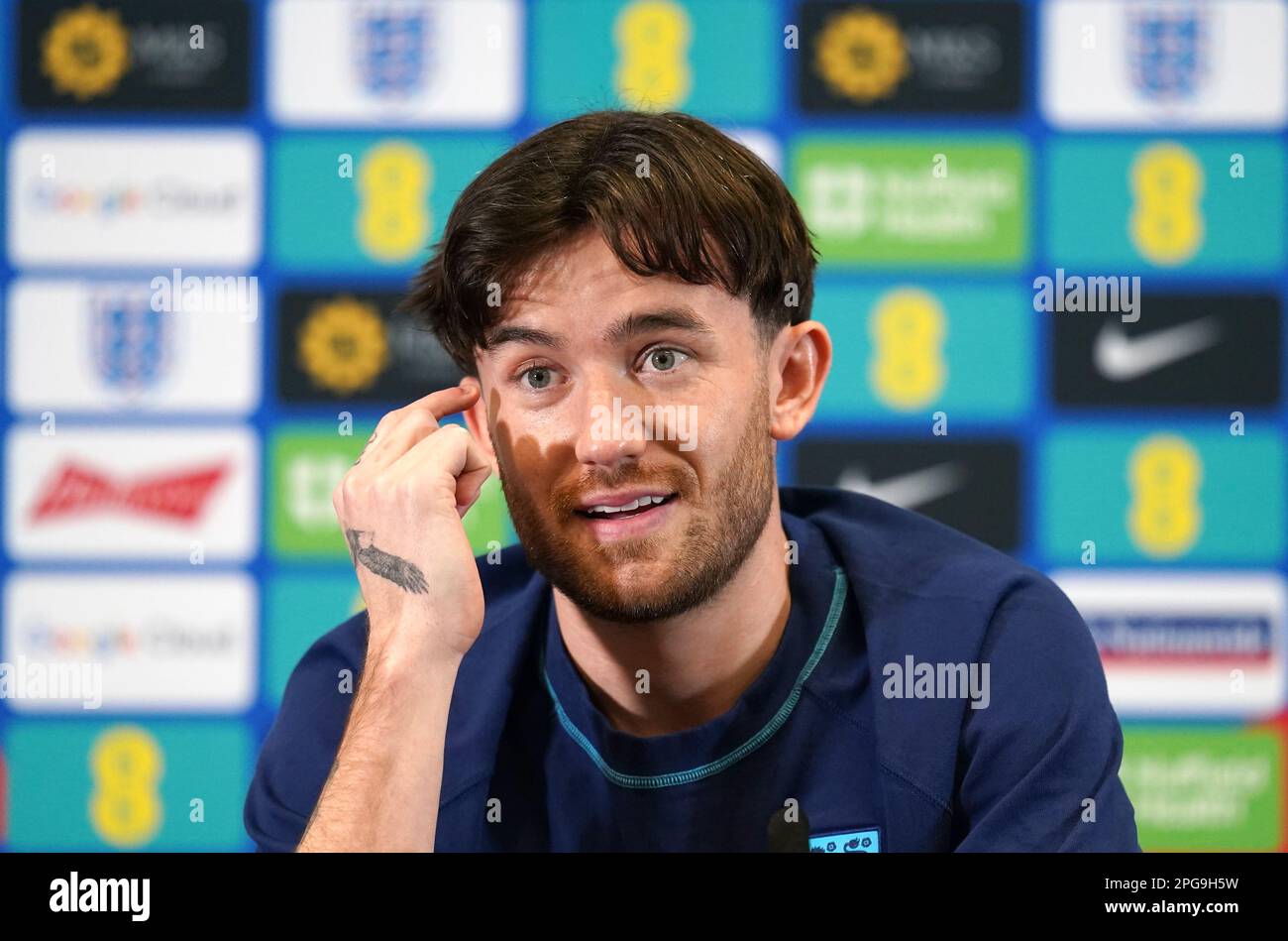 England's Ben Chilwell during a media day conference at St. George's ...