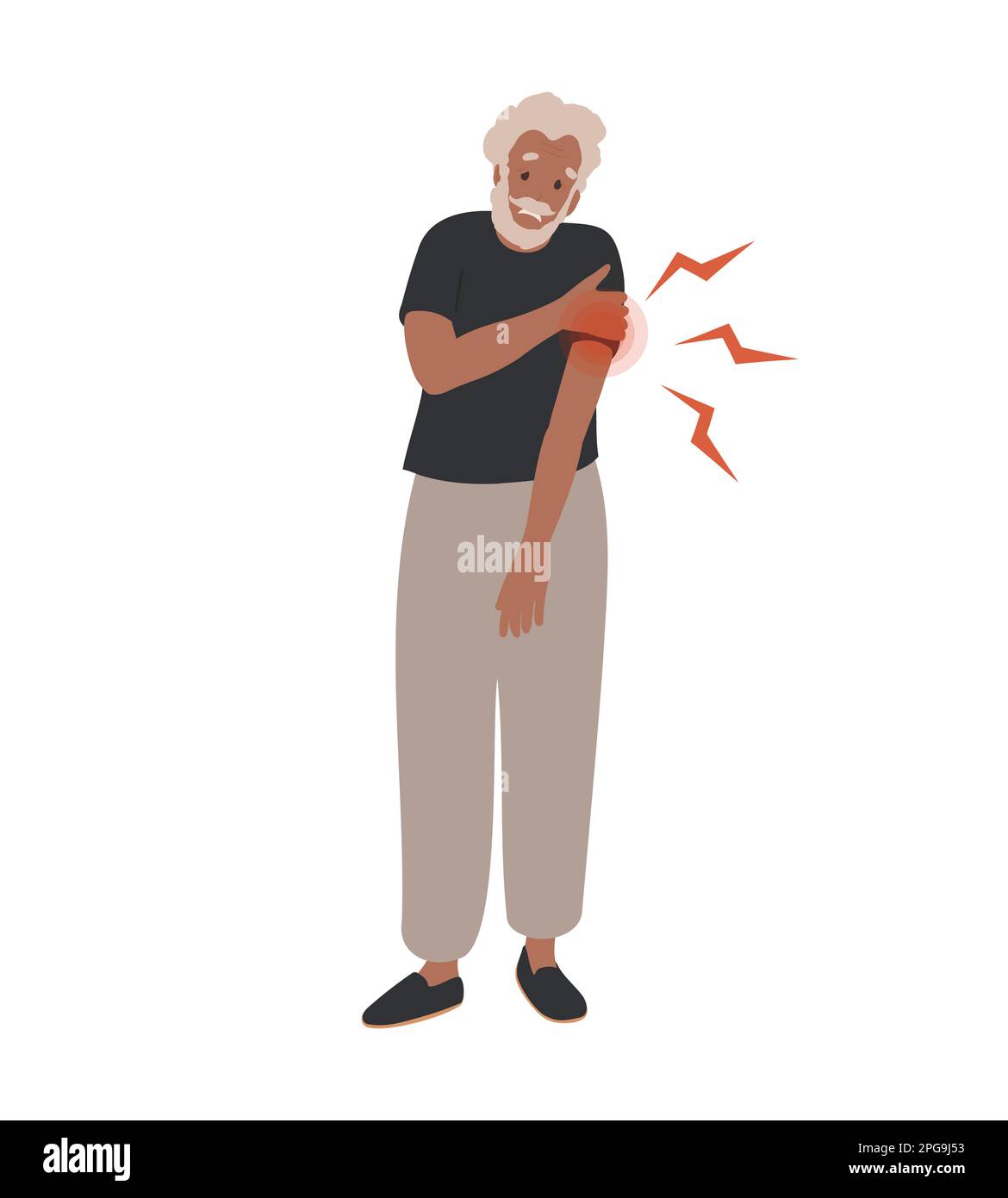 Old, Senior Black Man suffering from arm pain Stock Vector Image & Art ...