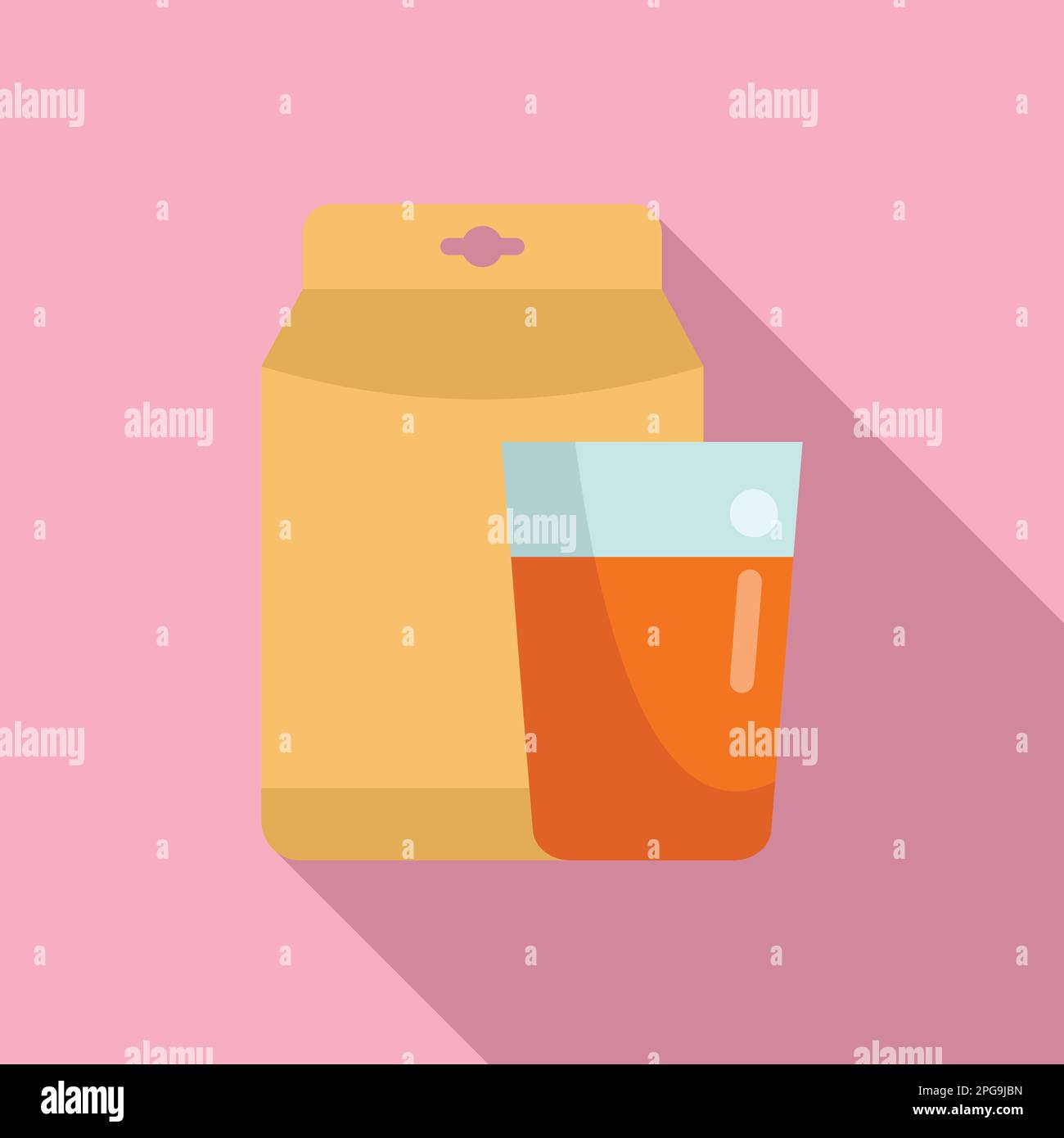 Juice drink icon flat vector. Food lunch. Kid container Stock Vector ...
