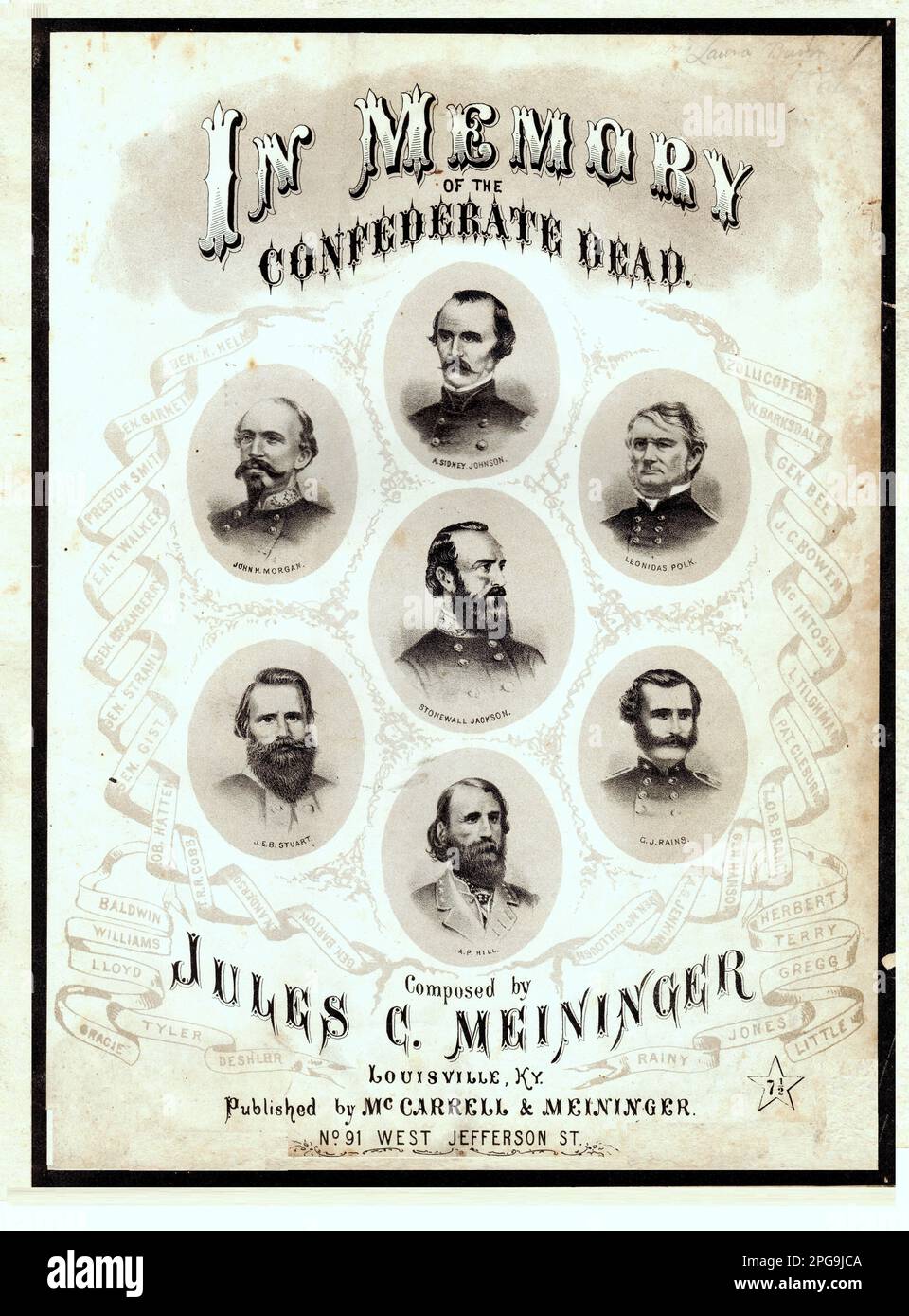 In Memory of the Confederate Dead, 1866 Illustrated Civil War Sheet ...