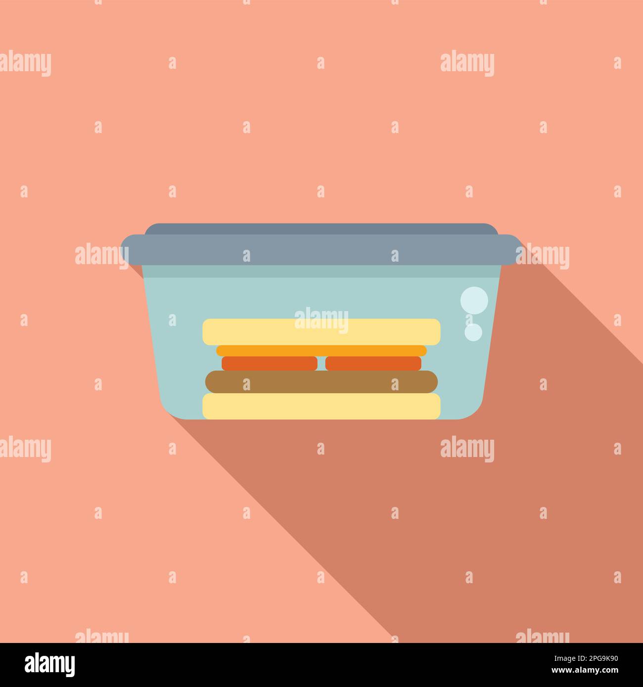 Lunchbox with sandwich and fresh fruit Stock Vector Images - Alamy