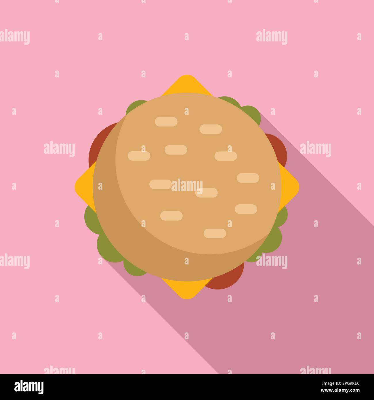 Top view burger icon flat vector. Lunch food. Kid snack Stock Vector ...