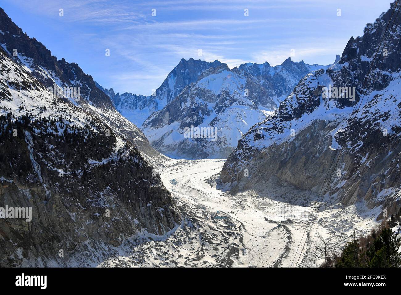The Mer de Glace ("Sea of Ice") is a valley glacier. Mont Blanc massif ...