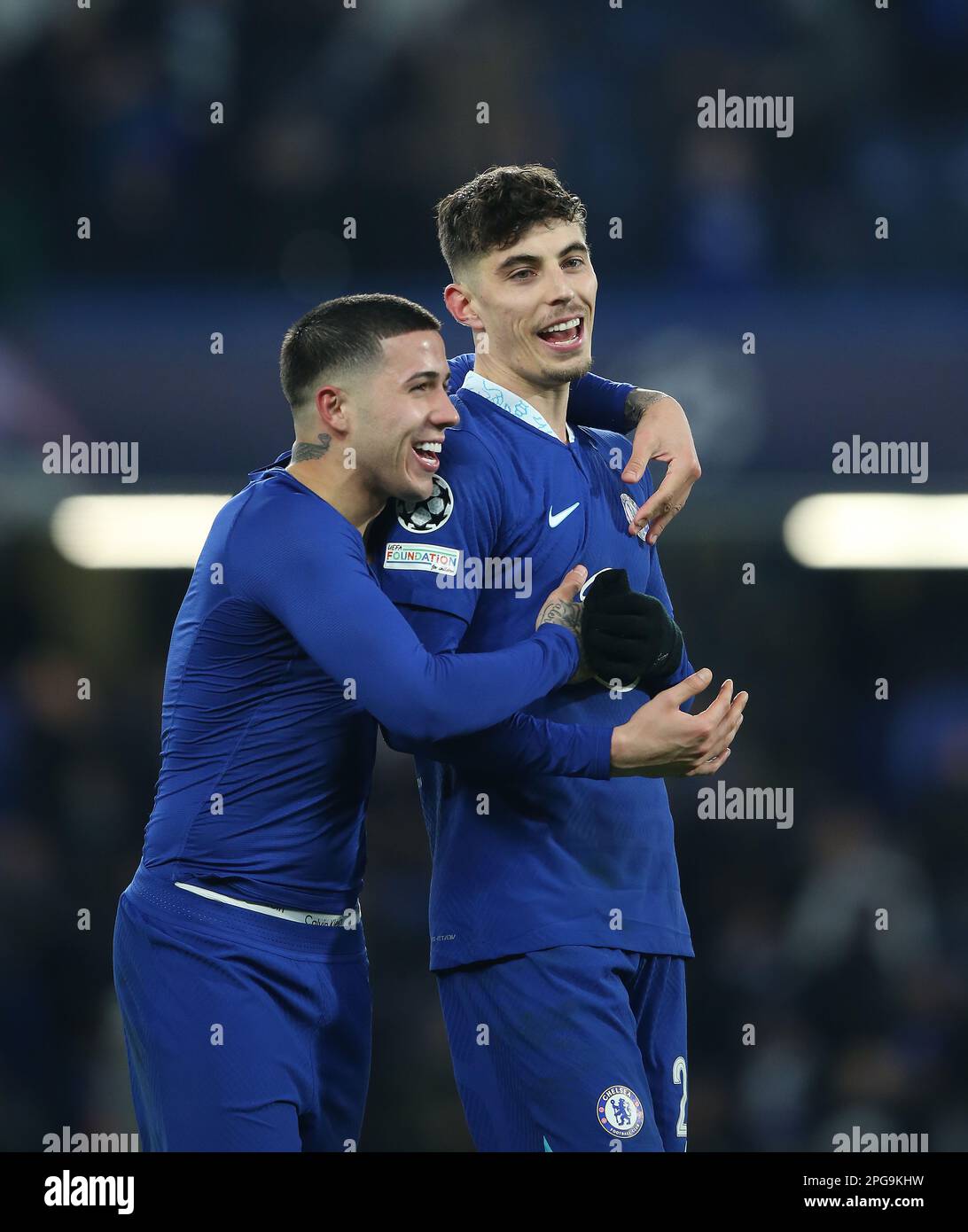 Kai Havertz and Enzo Fernandez of Chelsea - Chelsea v Borussia Dortmund ...