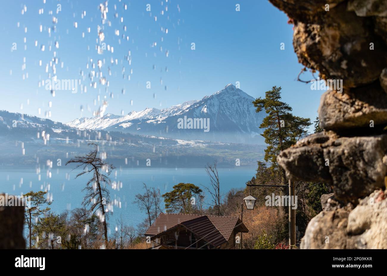 Beatenberg, Canton Bern, Switzerland, February 12, 2023 View from ...