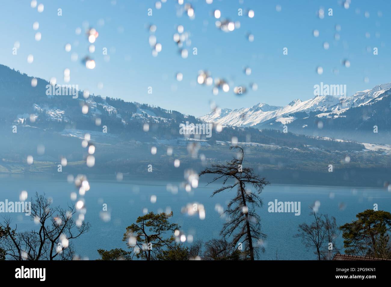 Beatenberg, Canton Bern, Switzerland, February 12, 2023 View from ...