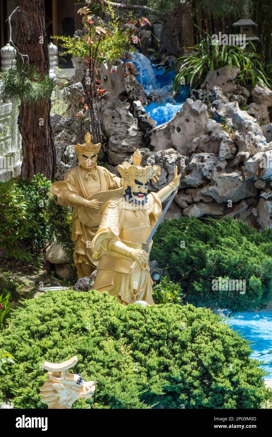 Statues in Hsi Lai Temple, city of Hacienda Heights, Los Angeles County ...