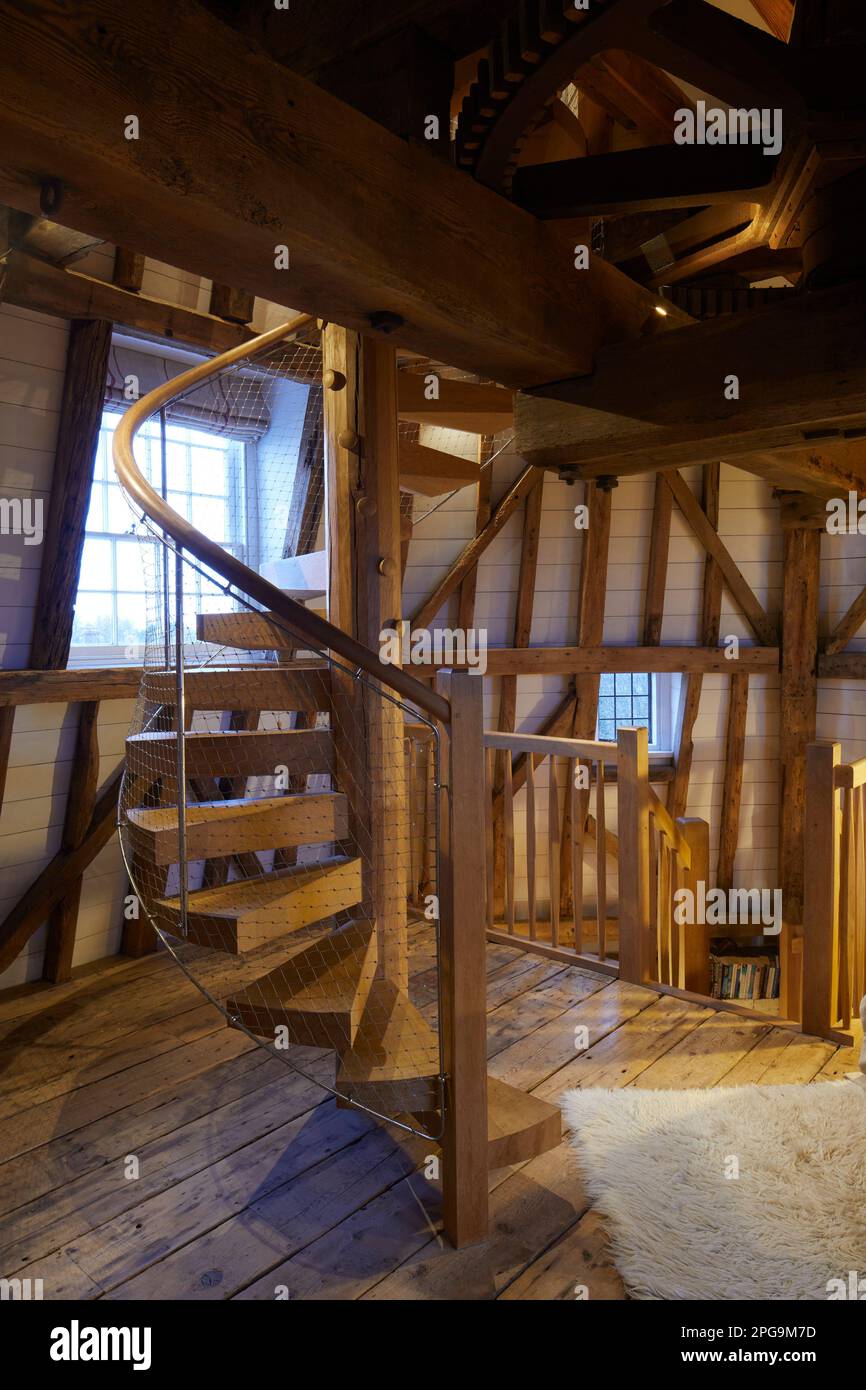 Converted windmill interior. Traditional Homes, Rural setting, United ...