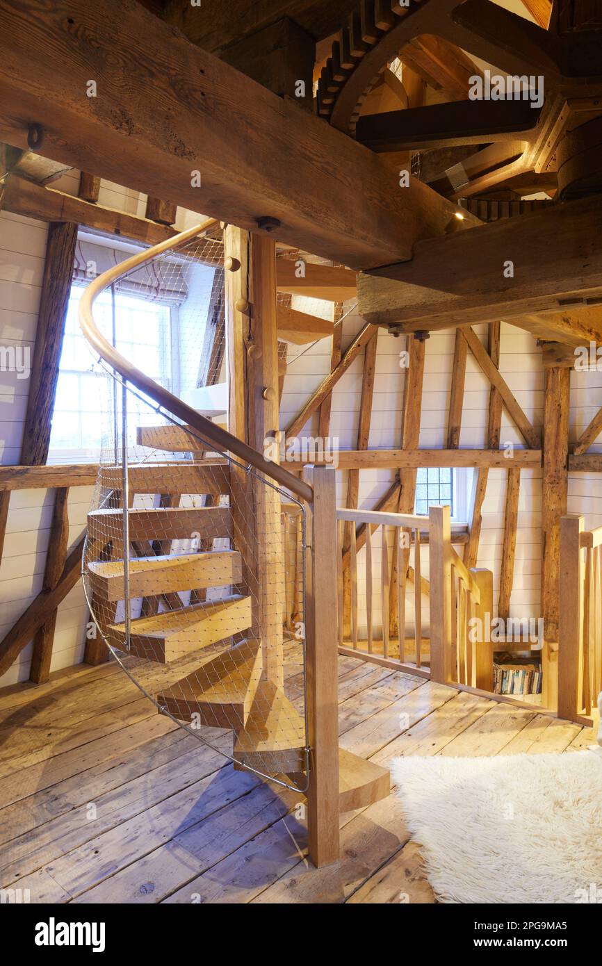 Converted windmill interior. Traditional Homes, Rural setting, United ...
