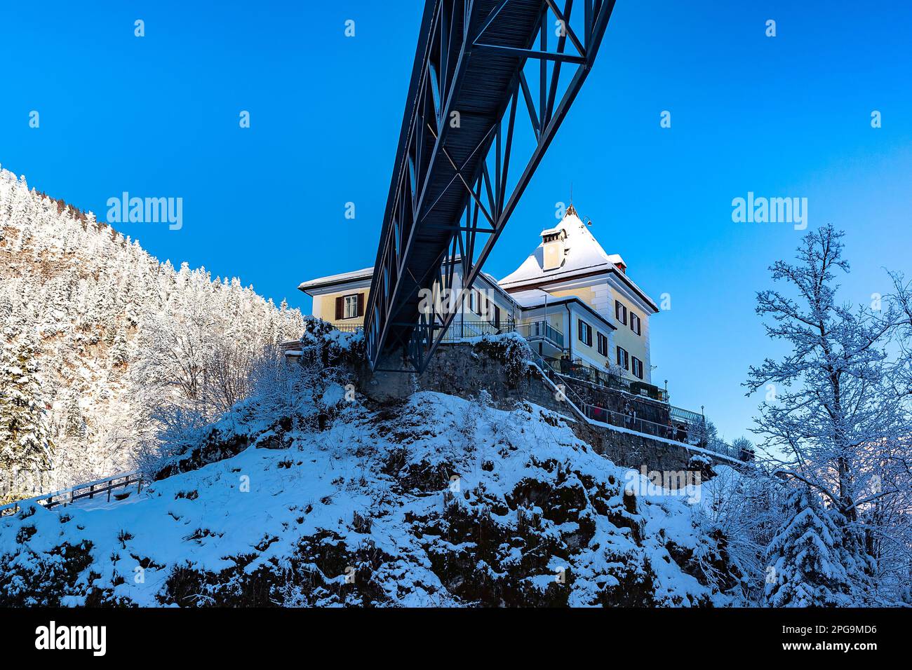 Hallein Salt Mine in famous Hallstatt mountain village, Austrian Alps ...