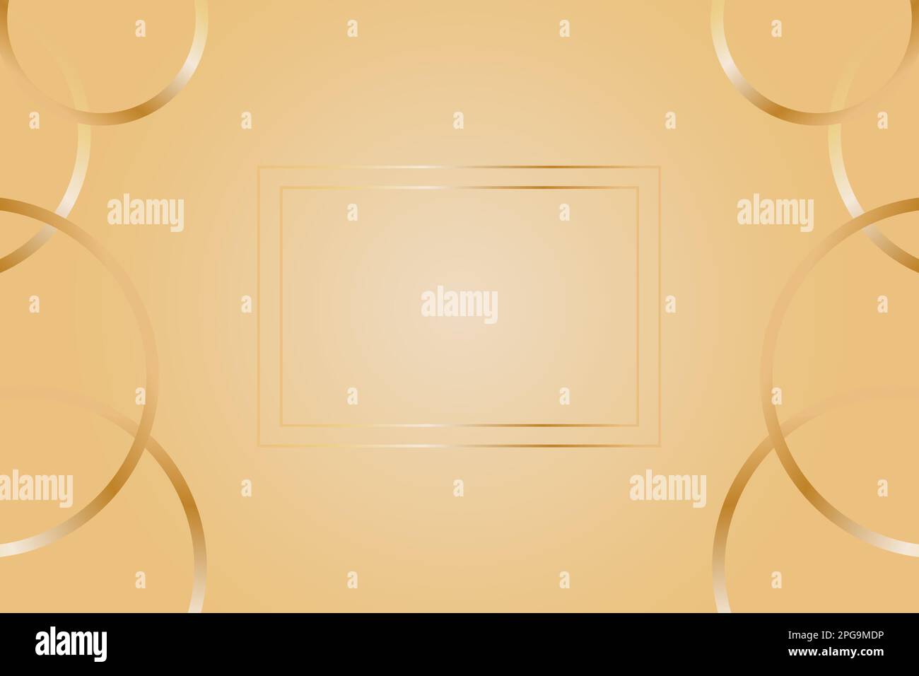 Golden gradient background with circle outlines on the edges and a ...