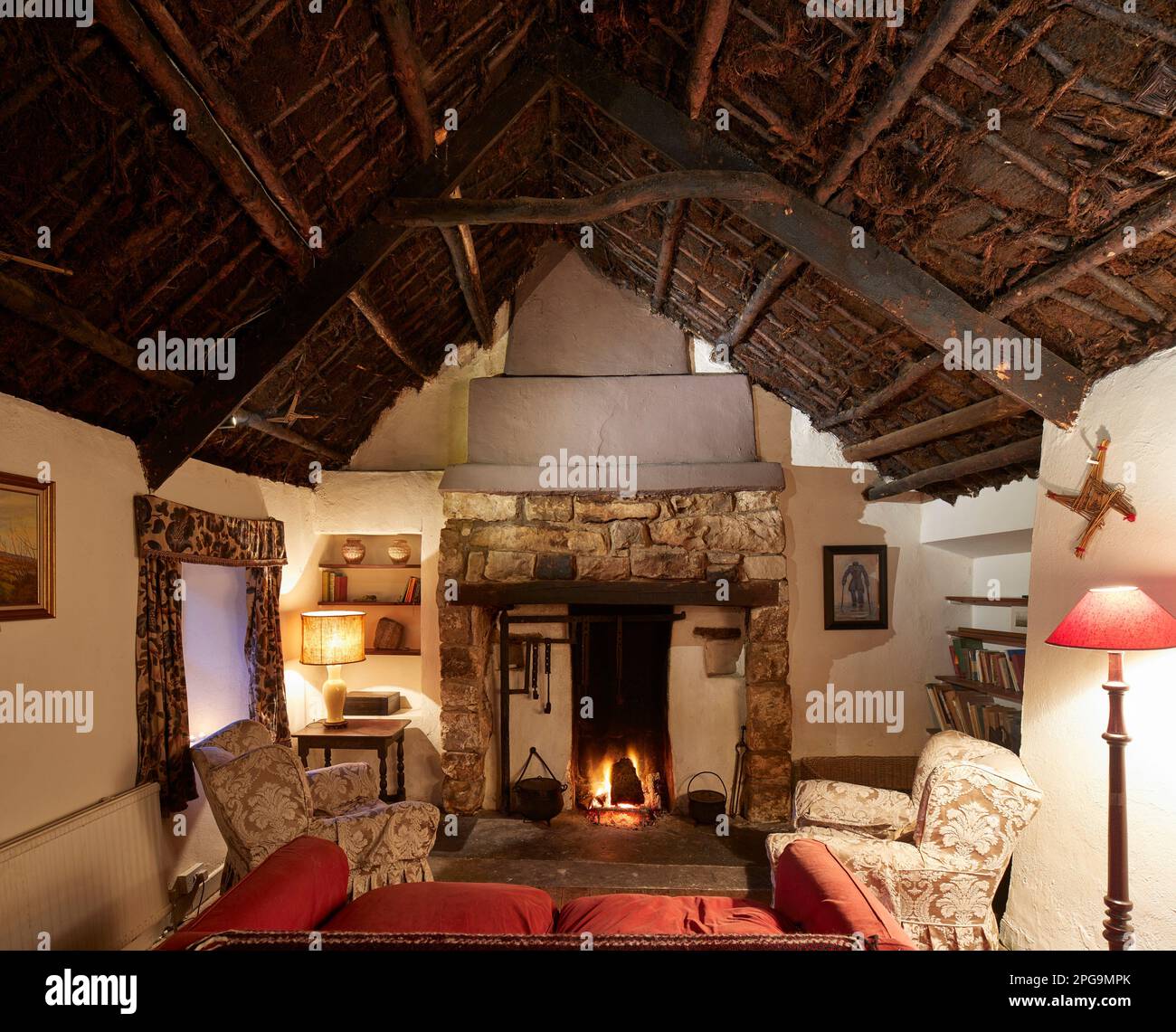 Traditional farm cottage , Sligo, Ireland , Fireplace with peat roof. Traditional Homes, Rural ...