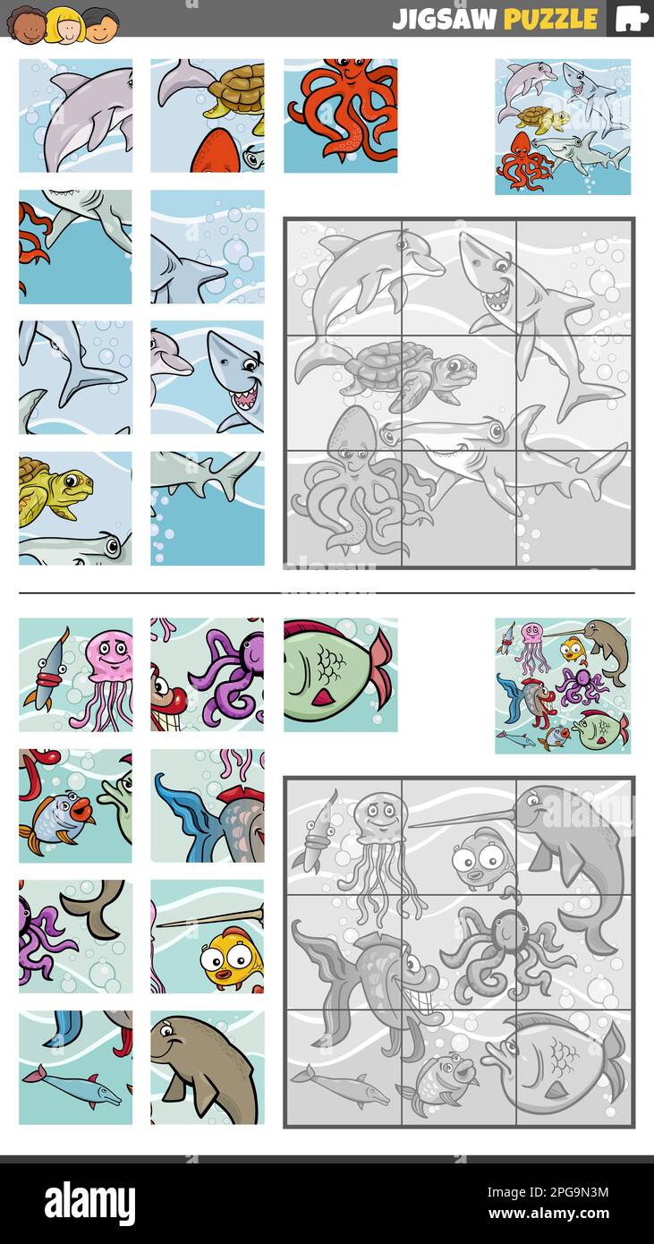 Cartoon turtle jigsaw puzzle game Stock Vector Images - Alamy