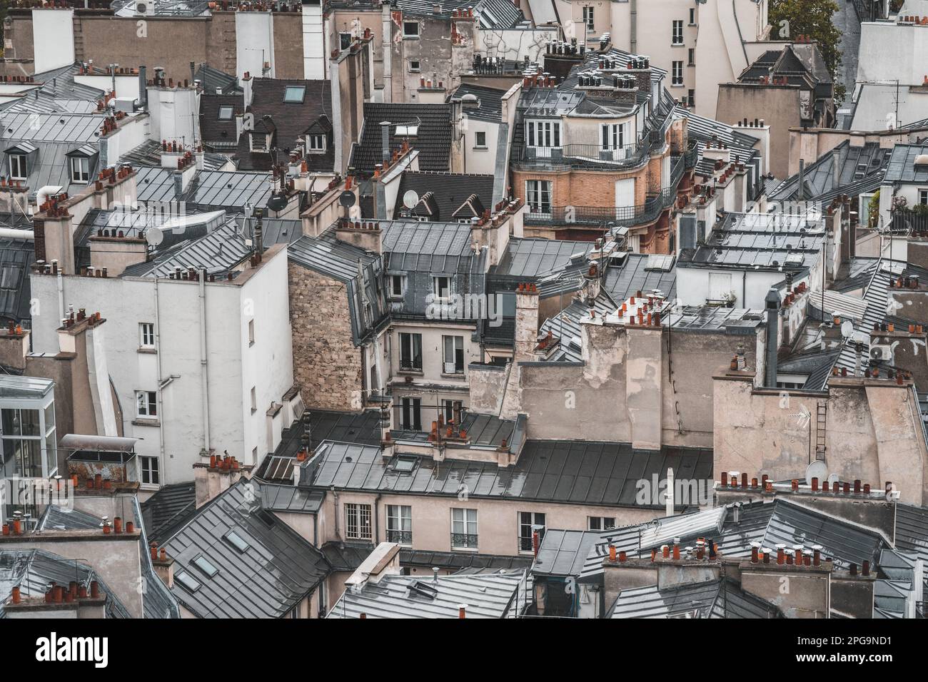 Aerial view on Paris rooftops Stock Photo - Alamy