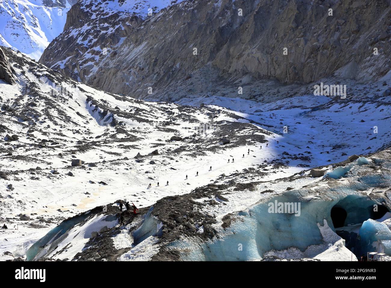 The Mer de Glace ("Sea of Ice") is a valley glacier. Mont Blanc massif ...