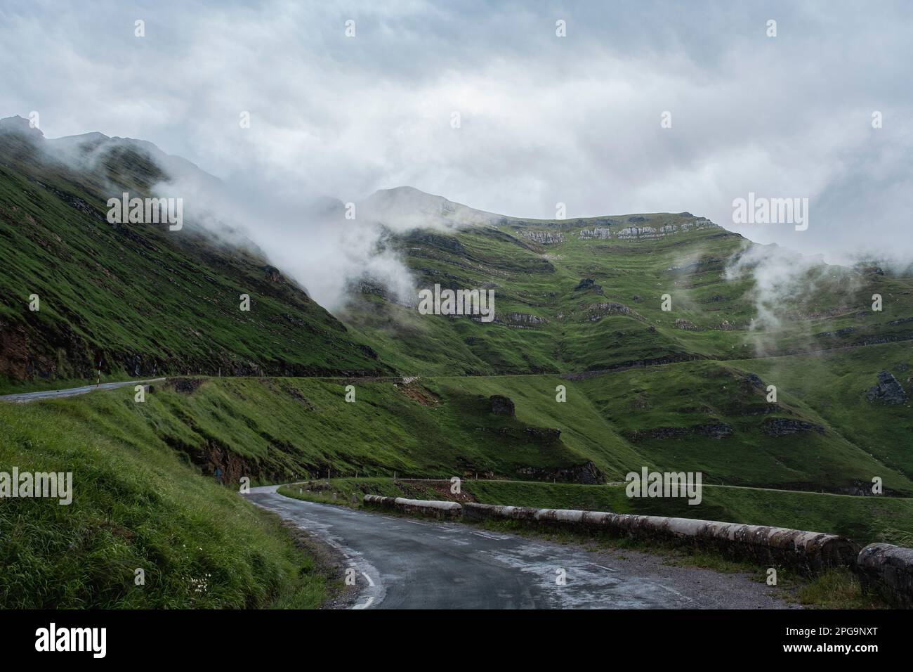 Curvy road in rocky mountain hi-res stock photography and images - Alamy