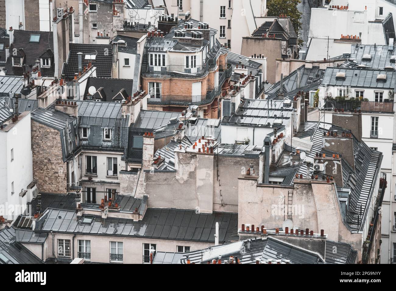 Aerial view on Paris rooftops Stock Photo - Alamy