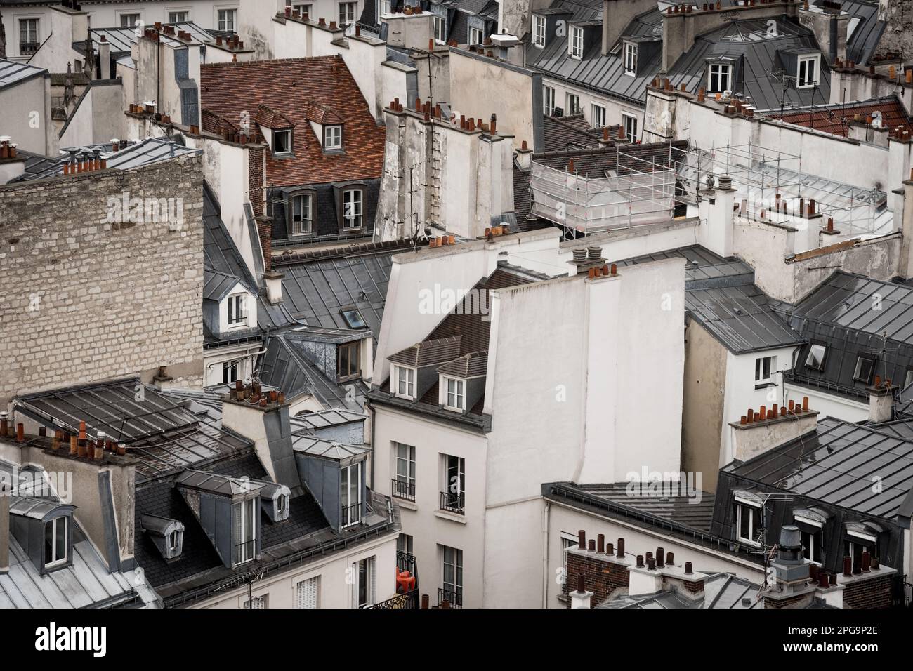 Aerial view on Paris rooftops Stock Photo - Alamy
