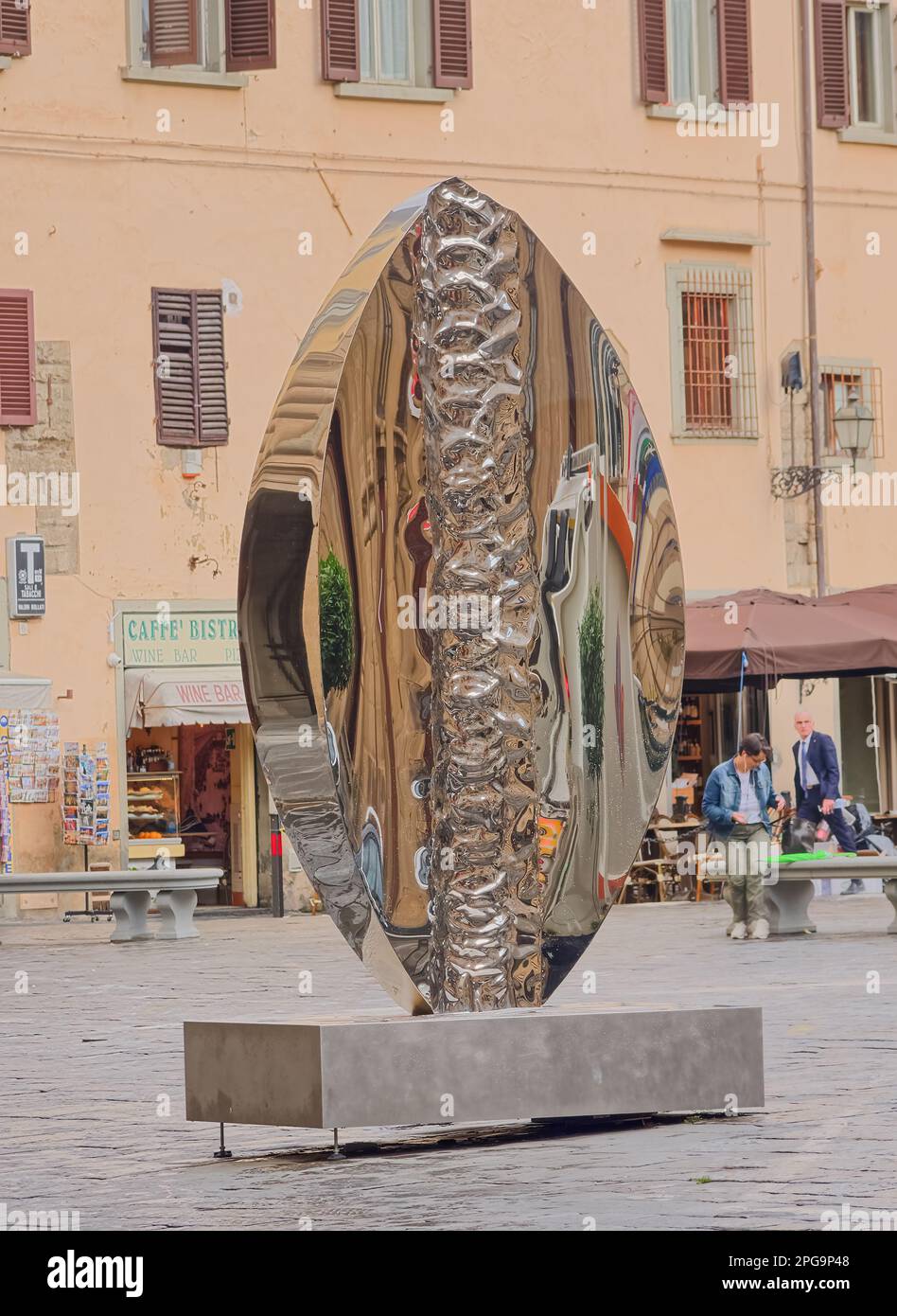 Statue of Helidon Xhixha installed on Piazza San Firenze in Florence ...