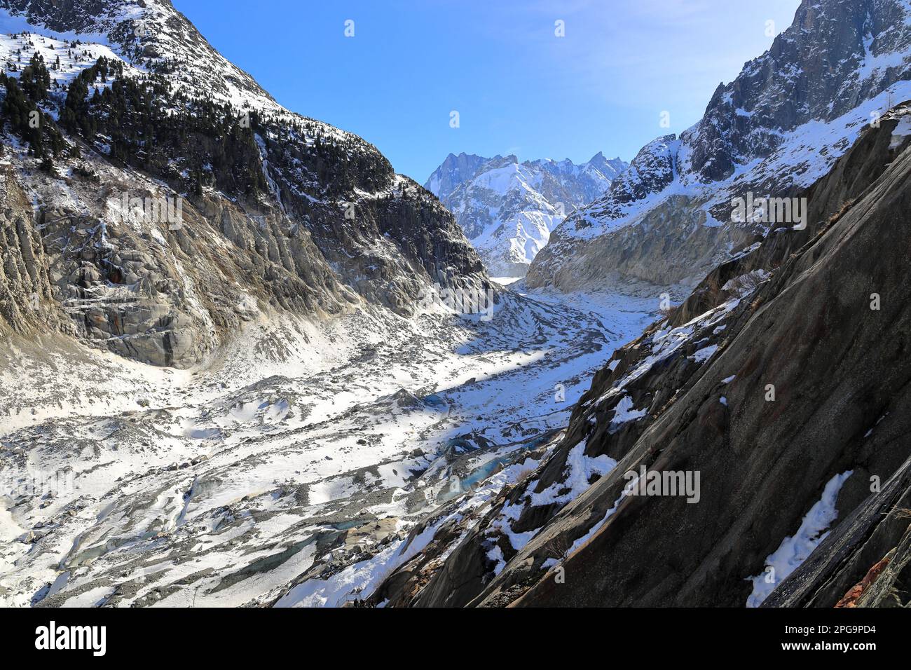 The Mer de Glace ("Sea of Ice") is a valley glacier. Mont Blanc massif ...