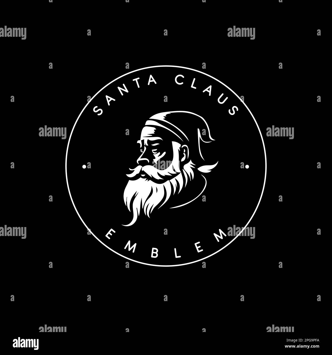 Bearded old man bust logo template, Santa Claus monument emblem, sage ...