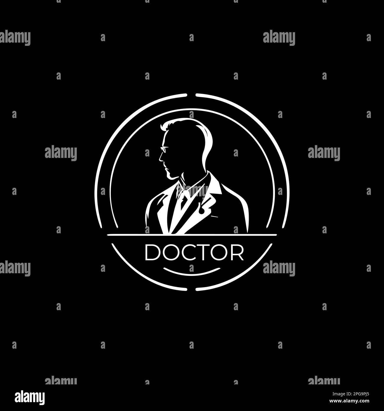 Doctor person silhouette, pharmacist worker abstract icon, health care ...