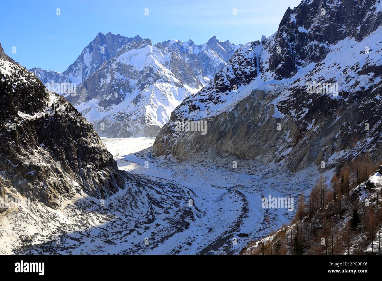 The Mer de Glace ("Sea of Ice") is a valley glacier. Mont Blanc massif ...
