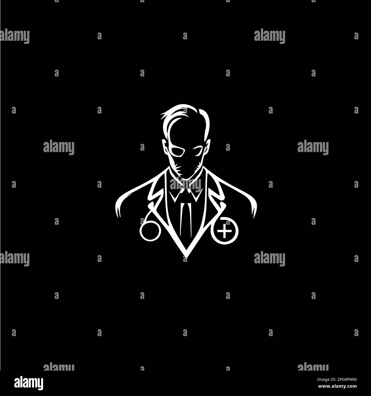 Doctor person silhouette, pharmacist worker abstract icon, health care ...