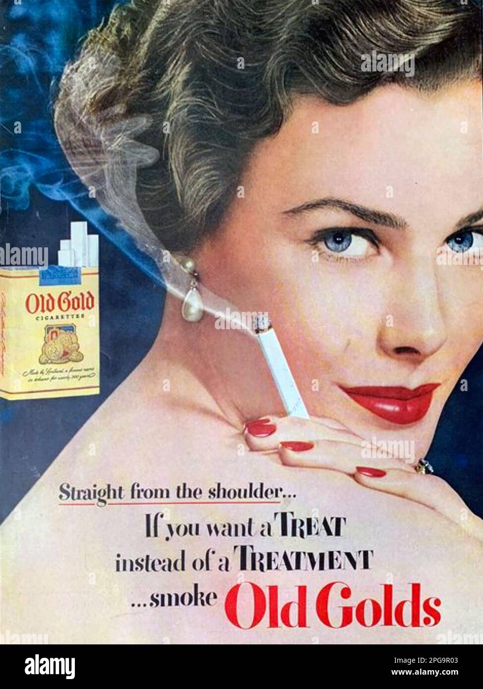 OLD GOLR American cigarette advert about 1950 Stock Photo - Alamy