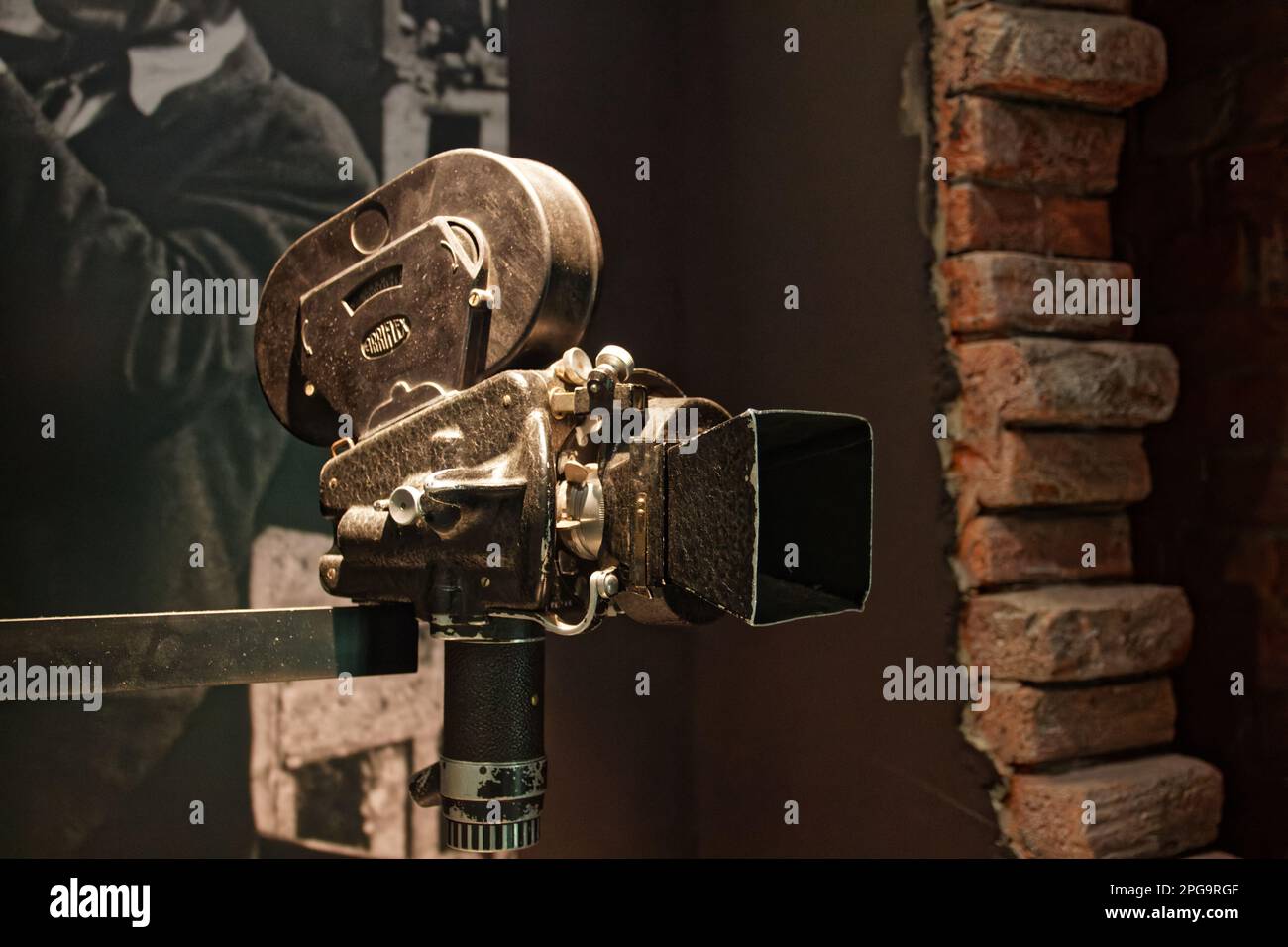 An old camera at the Museum for Film and Television, Berlin, Germany ...