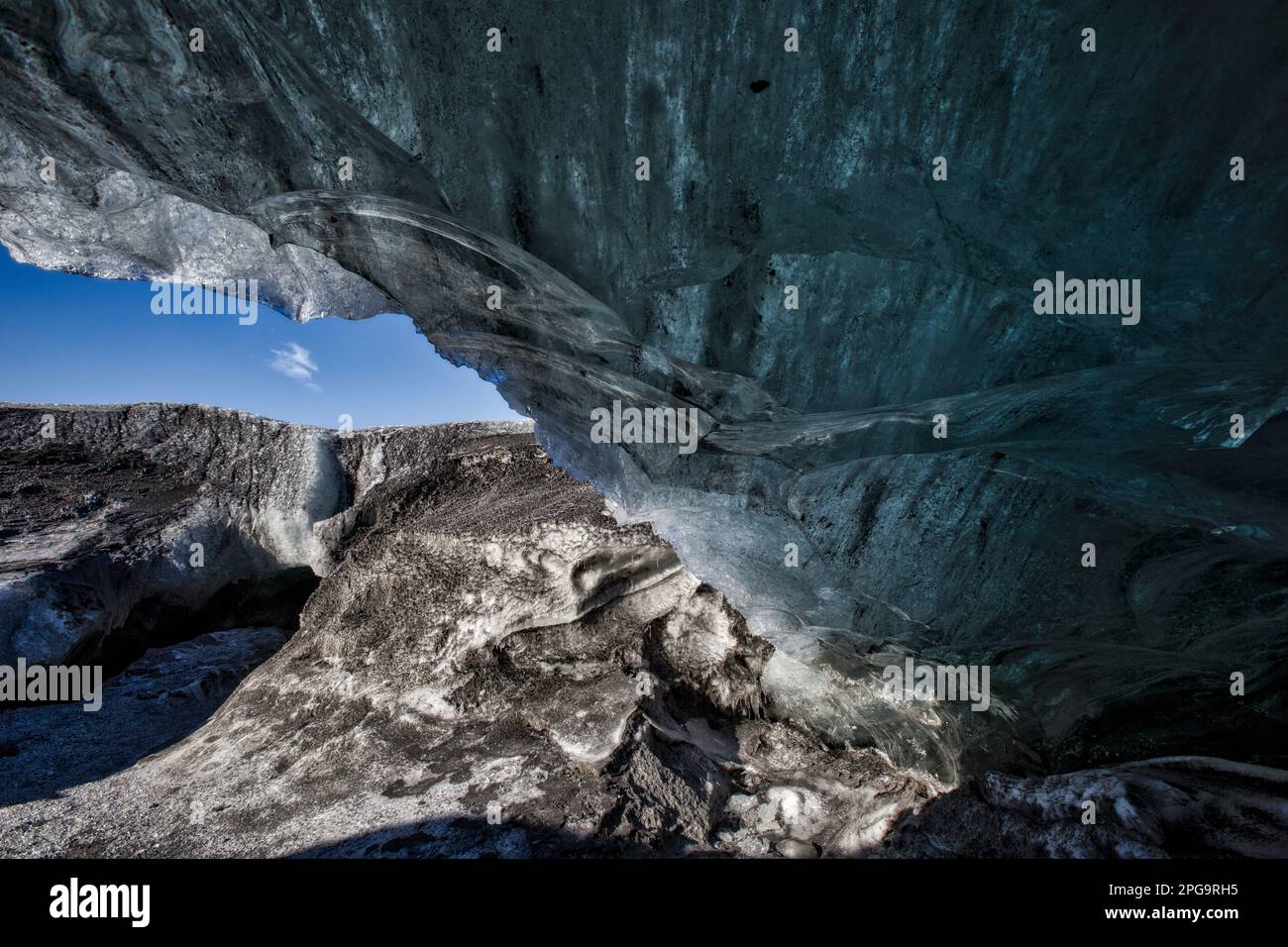 Iceland, ice cave, winter in Iceland, Crystal ice cave Stock Photo - Alamy
